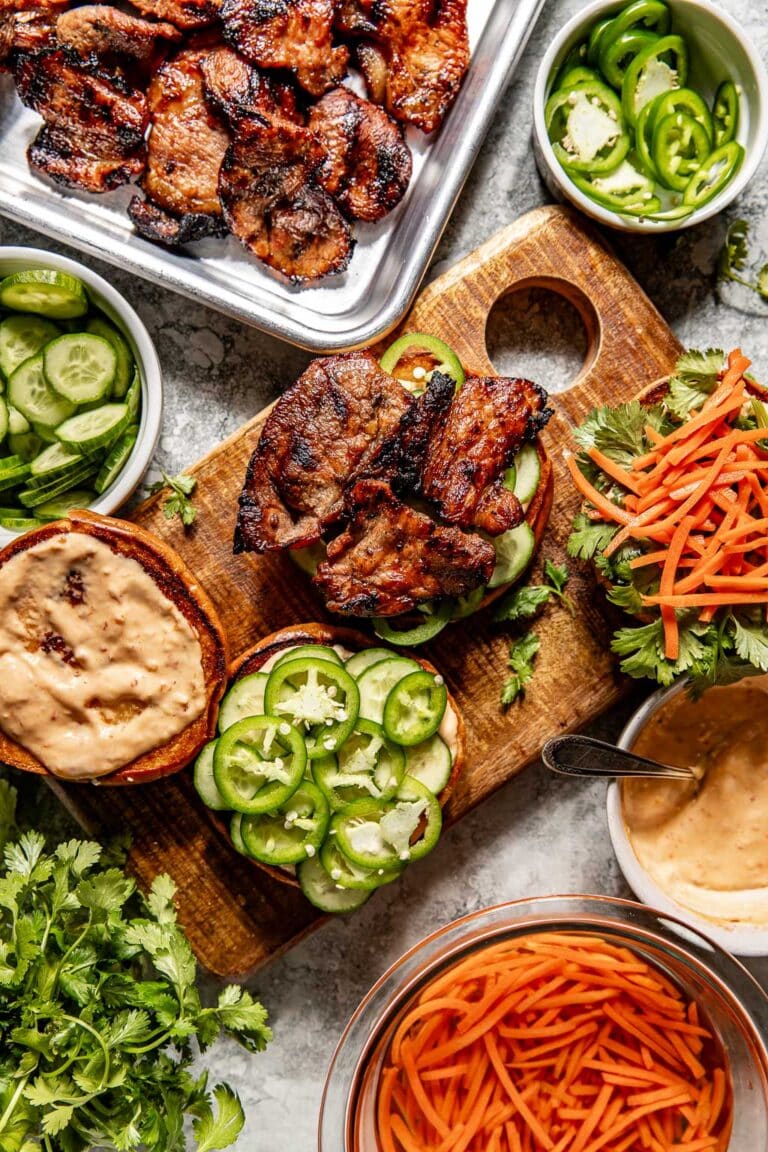 Grilled Pork Banh Mi Sandwiches (+ Homemade Marinade!) | So Much Food