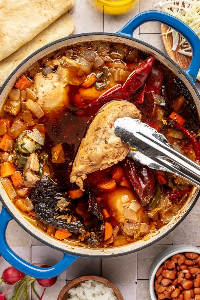 Red Chicken Pozole (Pozole Rojo con Pollo) | So Much Food