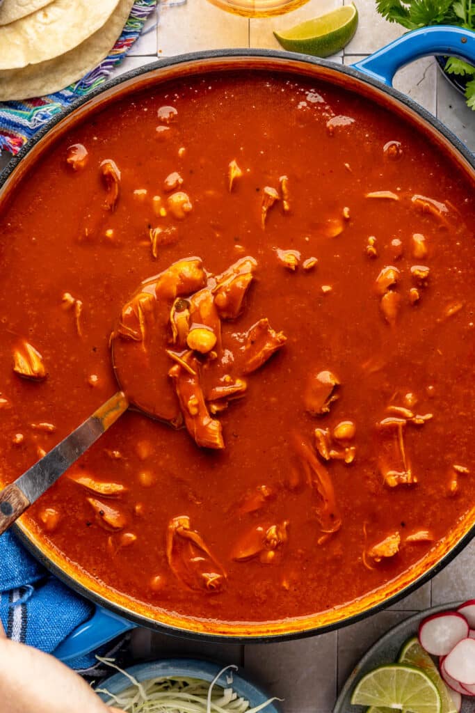 Red Chicken Pozole (Pozole Rojo con Pollo) | So Much Food