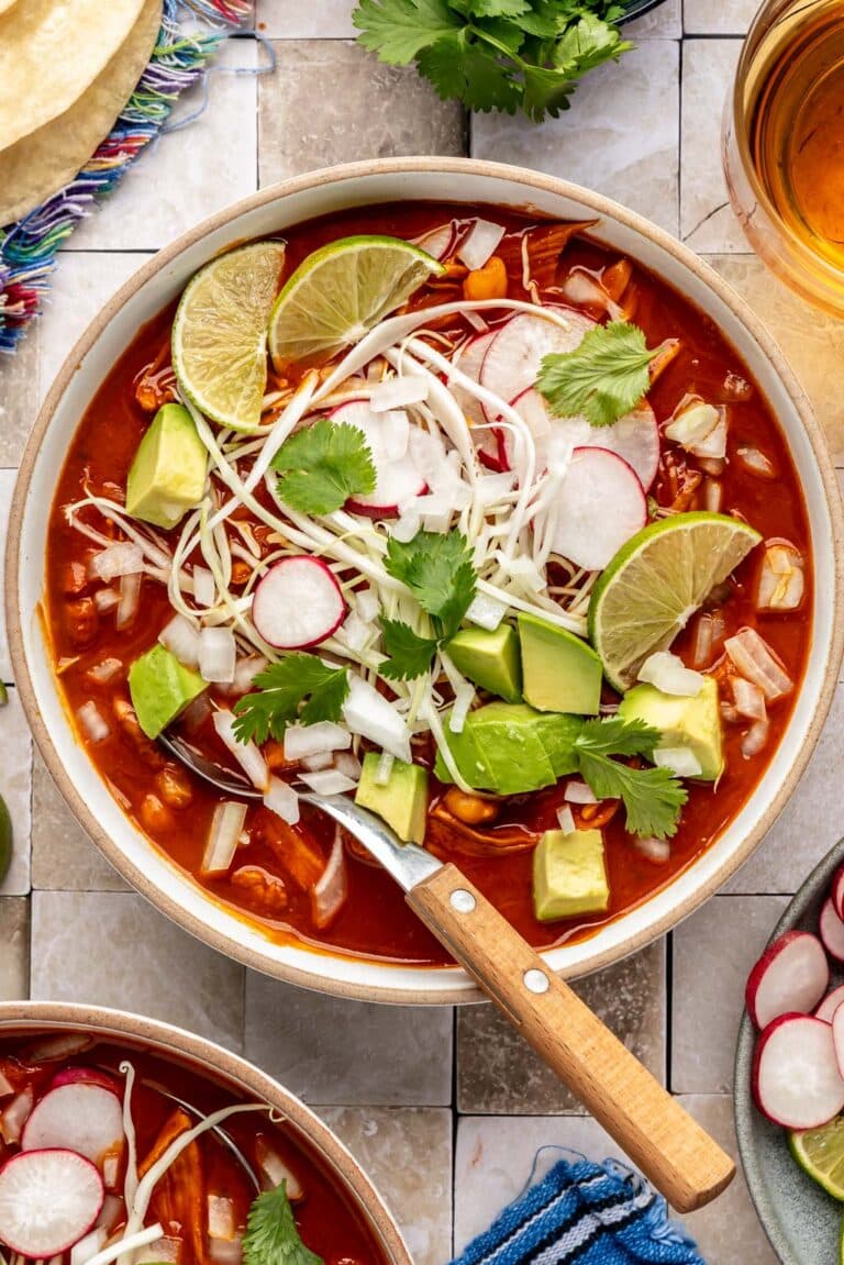 Red Chicken Pozole (Pozole Rojo con Pollo) | So Much Food