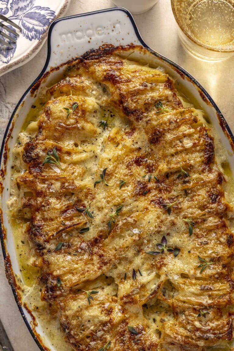 Cheesy Hasselback Potato Gratin