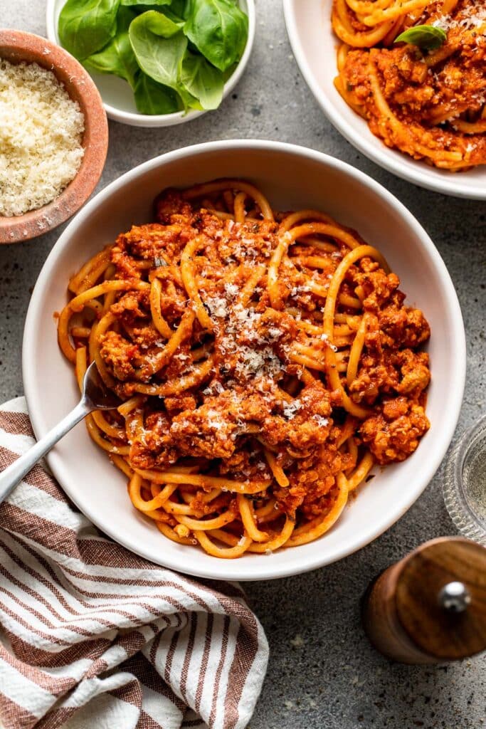One-Pot Turkey Spaghetti (+ Slow Cooker Instructions!) | So Much Food