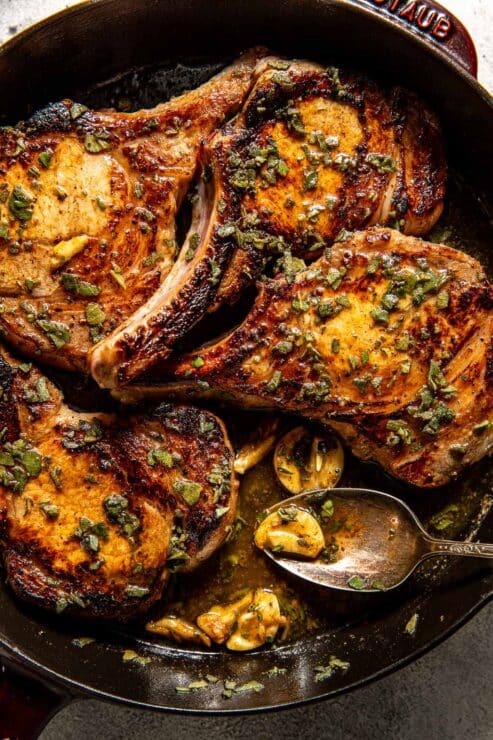Pan-Seared Cider Pork Chops | So Much Food