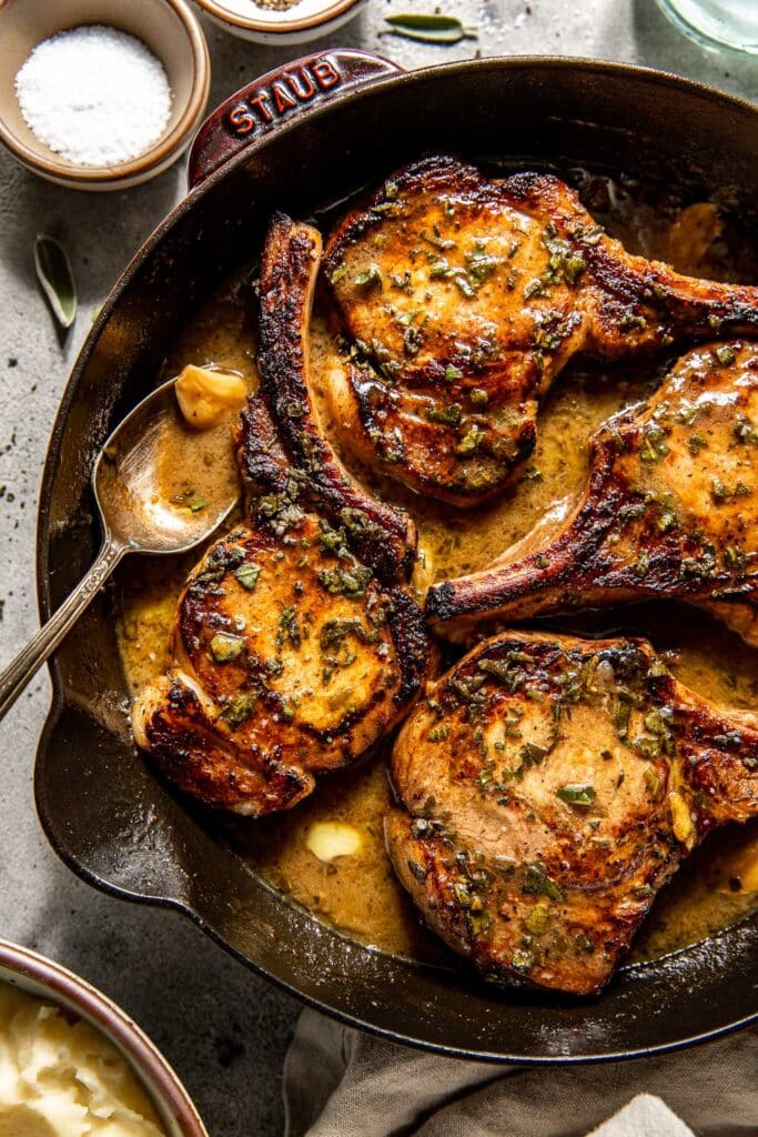 Pan-Seared Cider Pork Chops | So Much Food